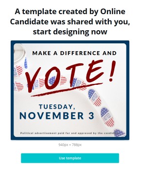Political Canva Templates Available For Online Candidate Clients