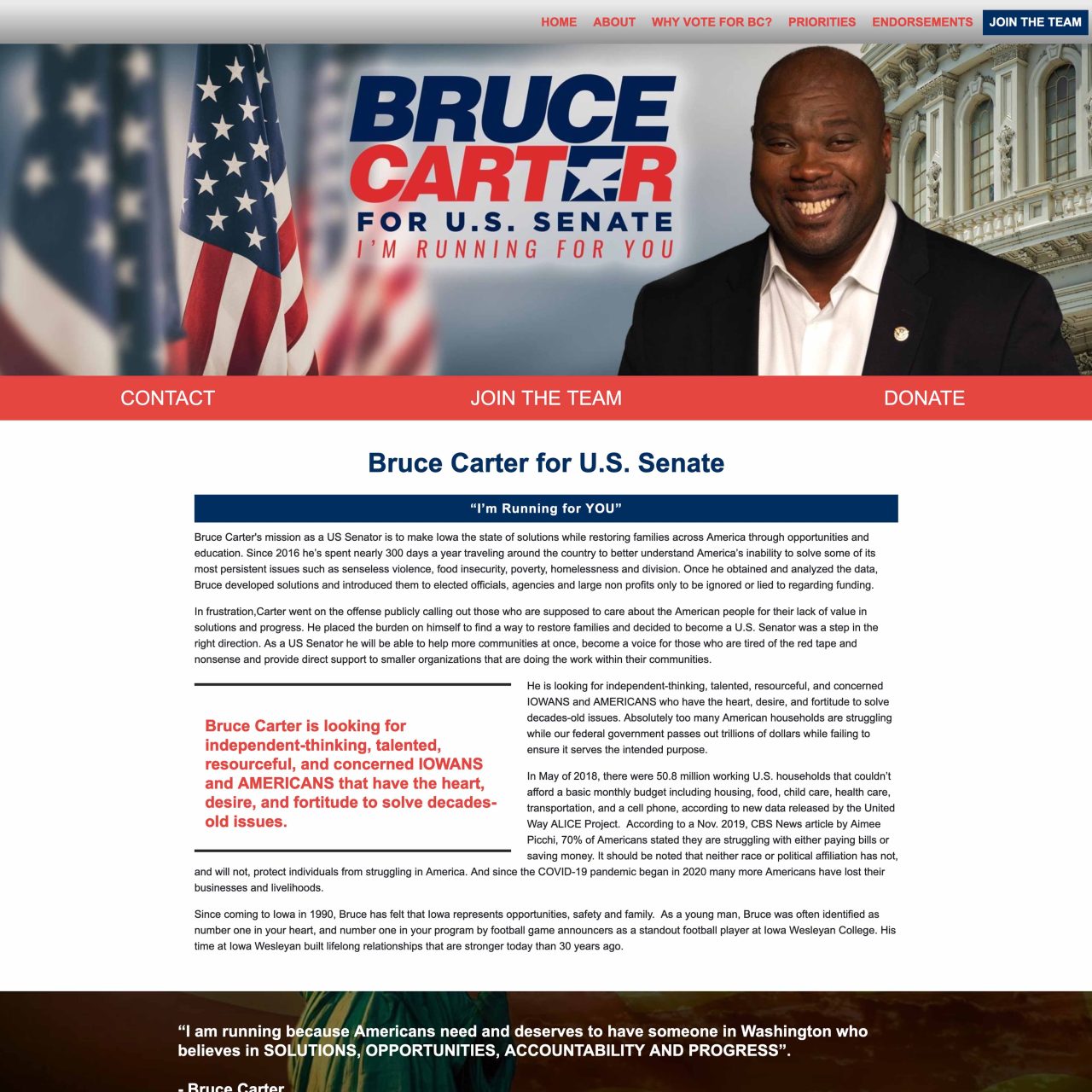 Campaign Website Design for US Senate Candidates